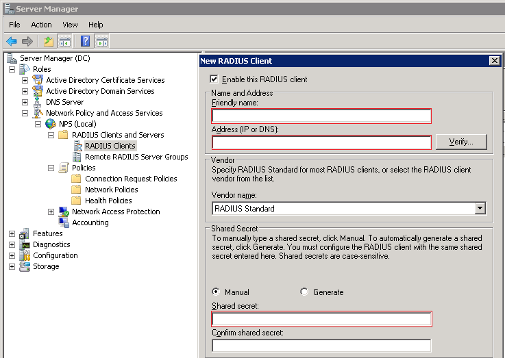Sophos Central: Wireless and RADIUS authentication