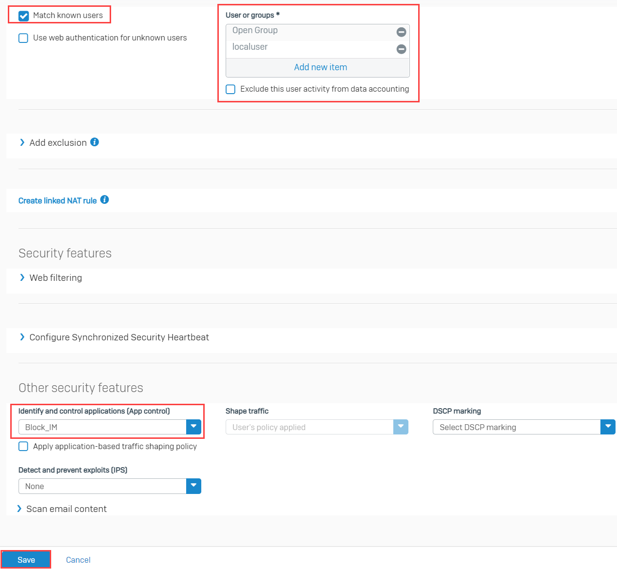 Sophos Firewall: Configure location-aware identity-based access control policy