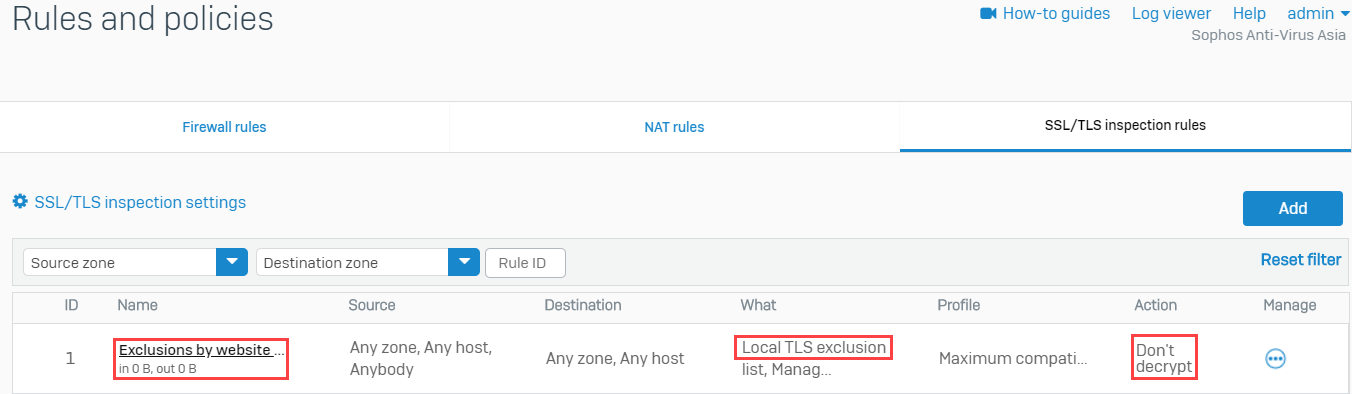 Sophos XG Firewall: Android applications are not working with SSL/TLS scanning