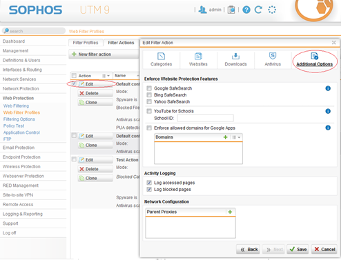Sophos UTM: How to configure Google Application Control