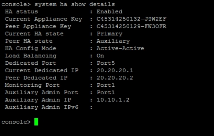Sophos Firewall: Console and Advanced Shell high availability commands