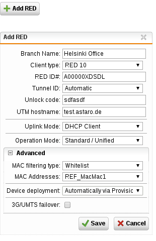 Sophos UTM: Block or allow MAC addresses connecting to a RED appliance