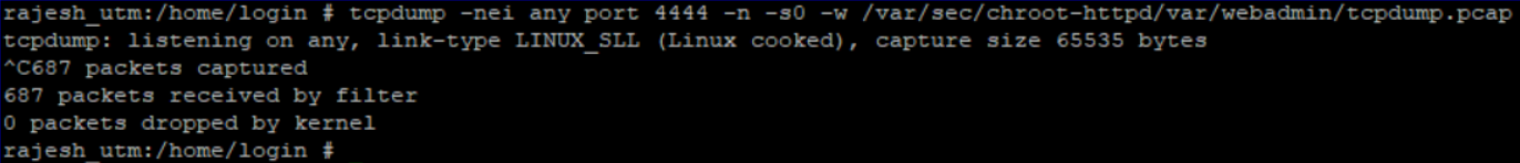 Sophos UTM: Capture packets and download the Packet Capture