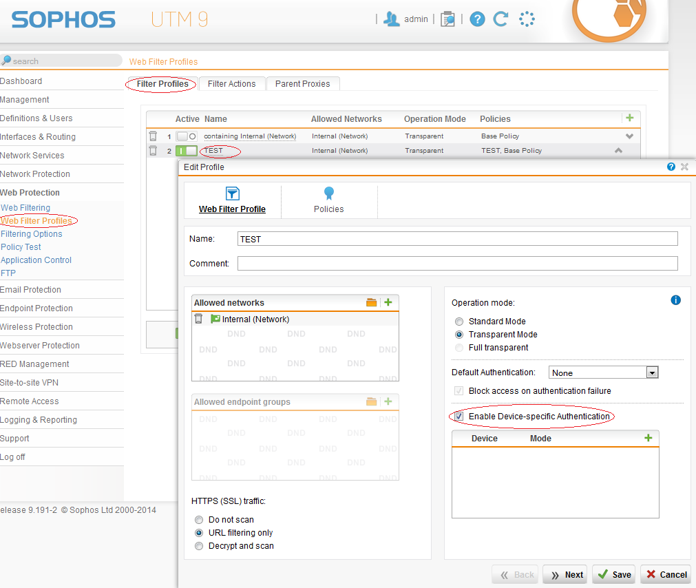 Sophos UTM: How to use device specific Authentication