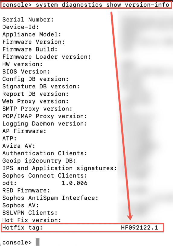 Sophos Firewall: Verify if the hotfix for CVE-2022-3236 is applied