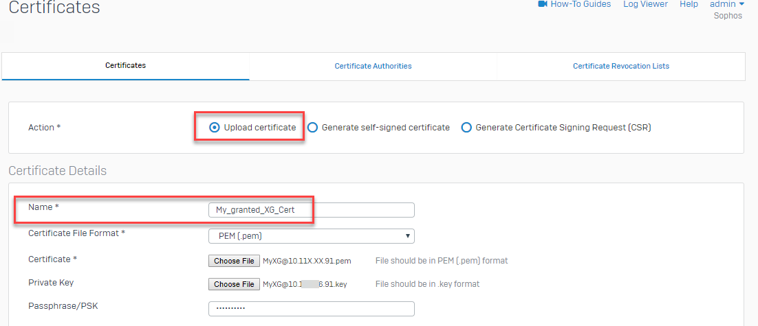 Sophos Firewall: Ask the Certificate Authority provider to generate a ...