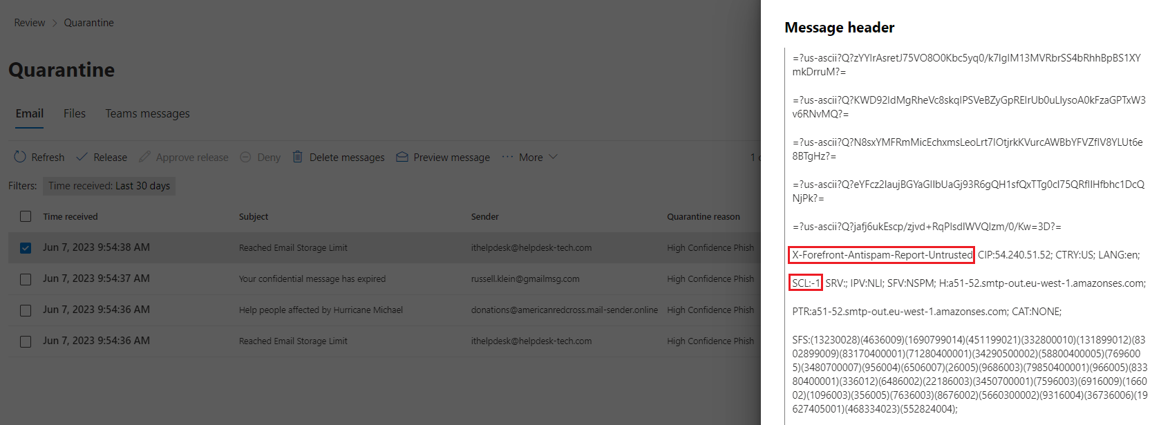 Sophos Email: Microsoft filters spam and high-confidence phish emails ...