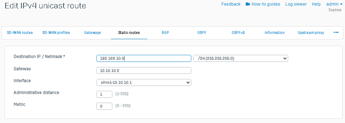 Sophos Firewall: Configure a route-based VPN failover with two ISP ...