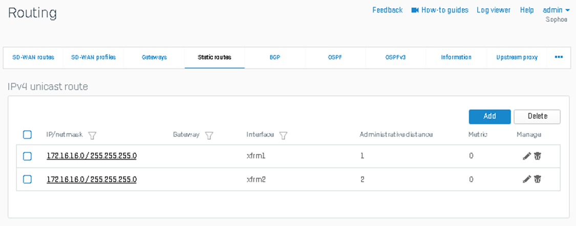 Sophos Firewall: Configure a route-based VPN failover with two ISP ...