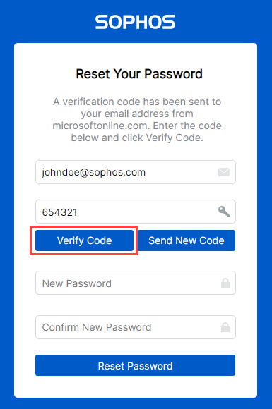 Sophos Central: Password reset email is not received after using the Forgot your password link