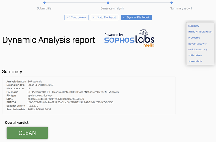 Submit samples of suspicious files to Sophos