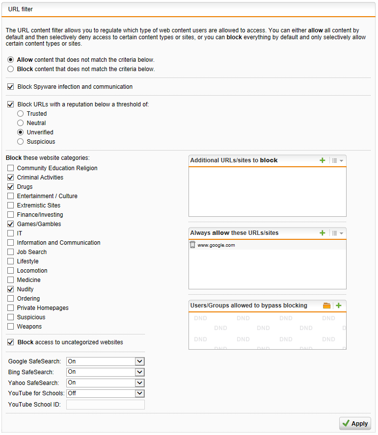 Sophos UTM: Configuring Web Filtering and Application Control in bridged mode