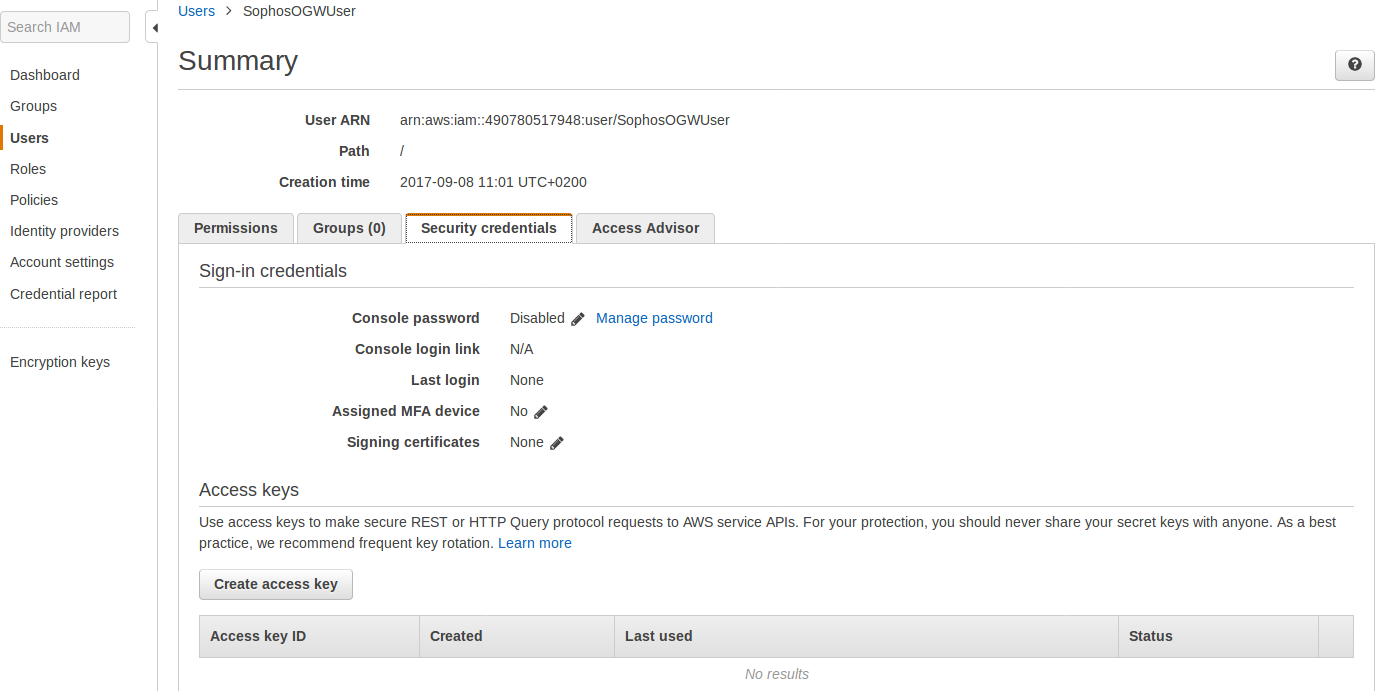Sophos UTM: Create an AWS profile for automatically deployed OGWs