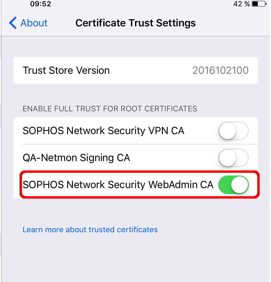 Sophos UTM: Allow iOS 10 to work on HTML5 VPN portal