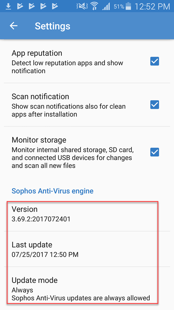 Sophos Products: Check if the product is up to date