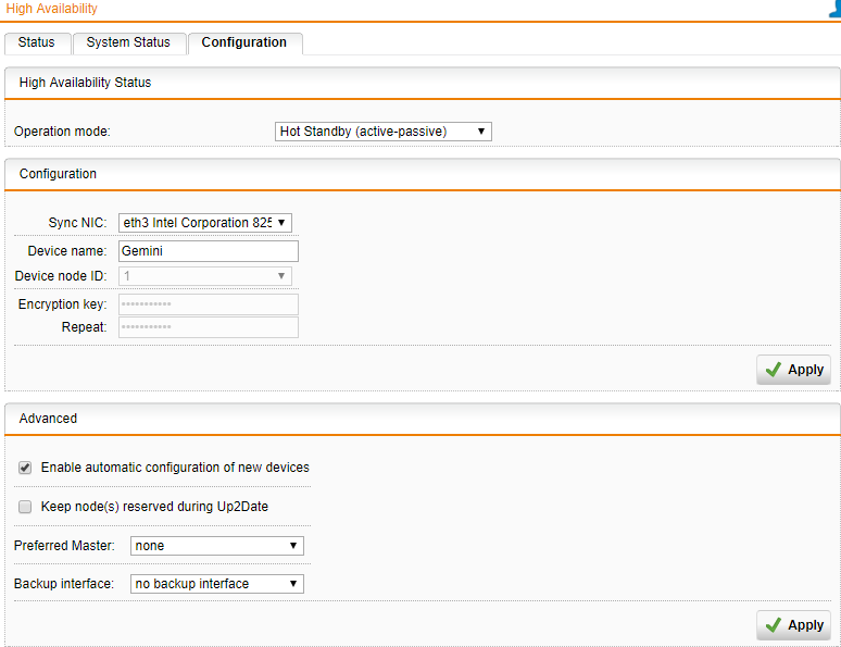 Sophos UTM: Set up High Availability in Hot-Standby (Active-Passive) or Cluster (Active-Active) mode