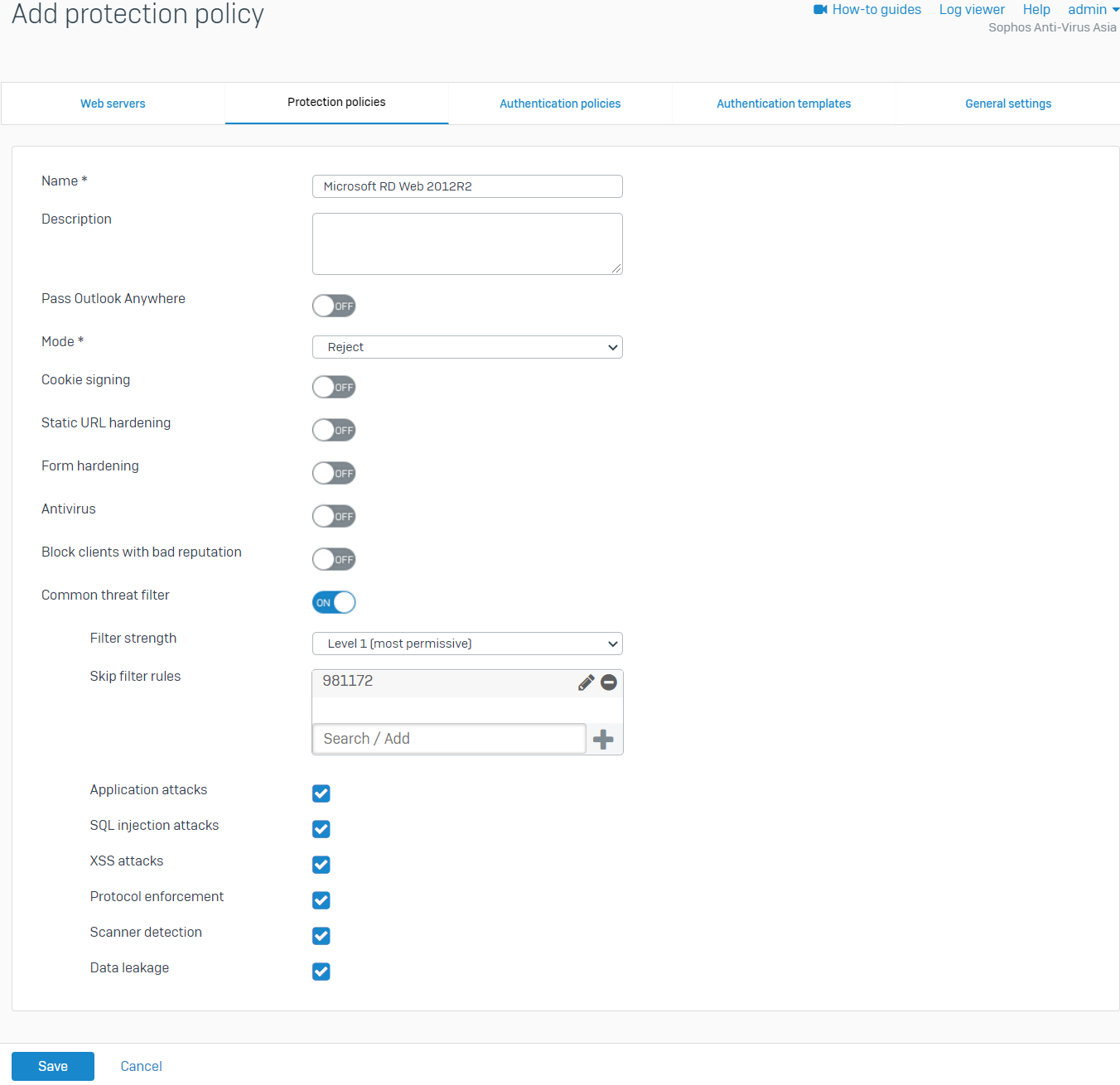 Sophos Firewall: WAF Configuration For Remote Desktop Services on ...