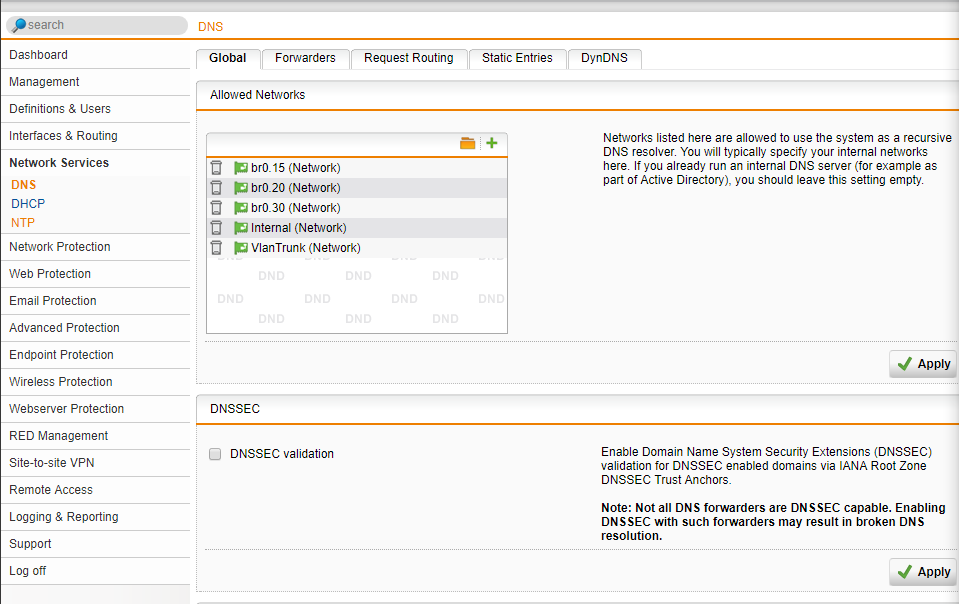 Sophos UTM: Deploy RED 50 with VLANs