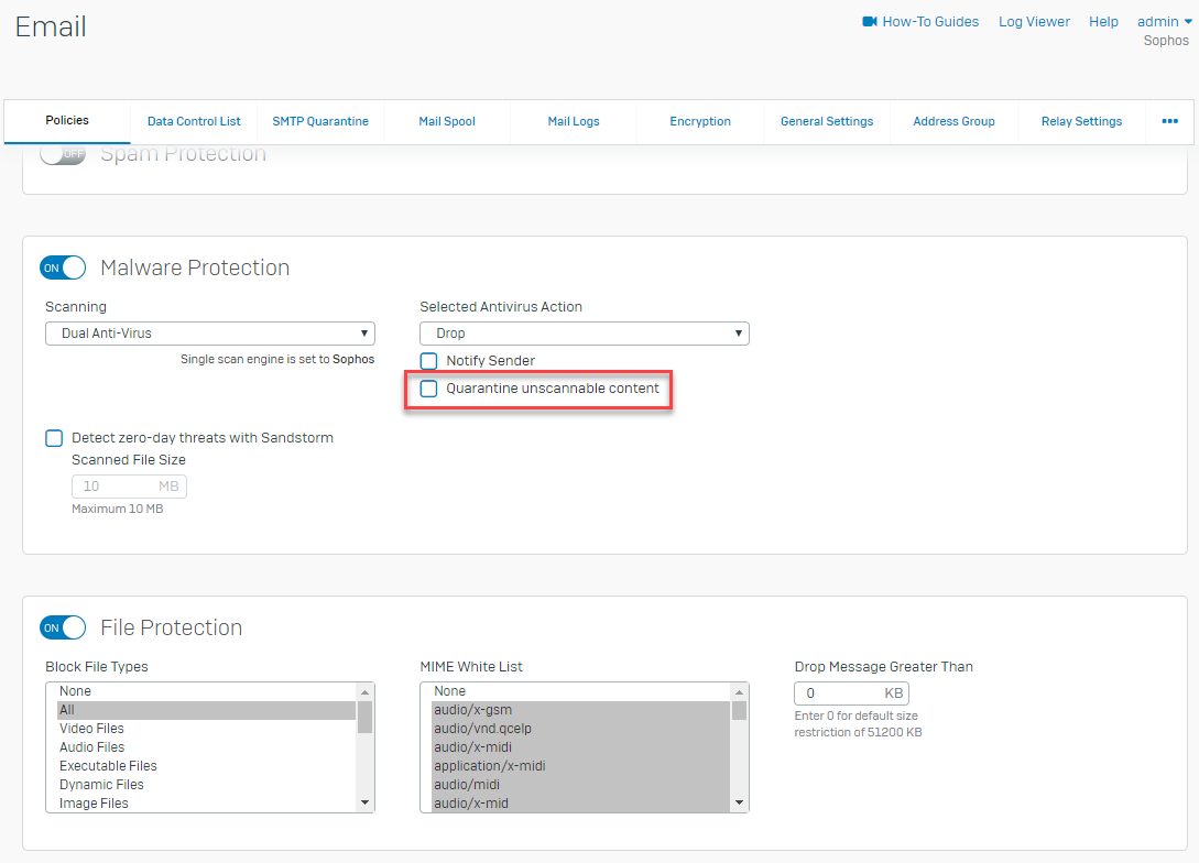 Sophos Firewall: Detection of OpenPGP/GPG as encrypted