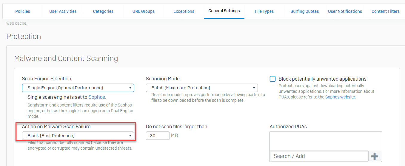 Sophos Firewall: Detection of OpenPGP/GPG as encrypted