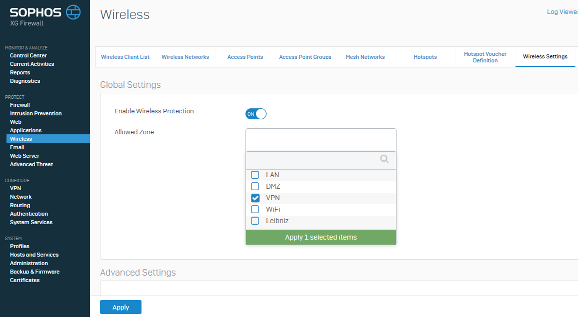Sophos Firewall: Deploy and manage access point over IPsec tunnel from head office