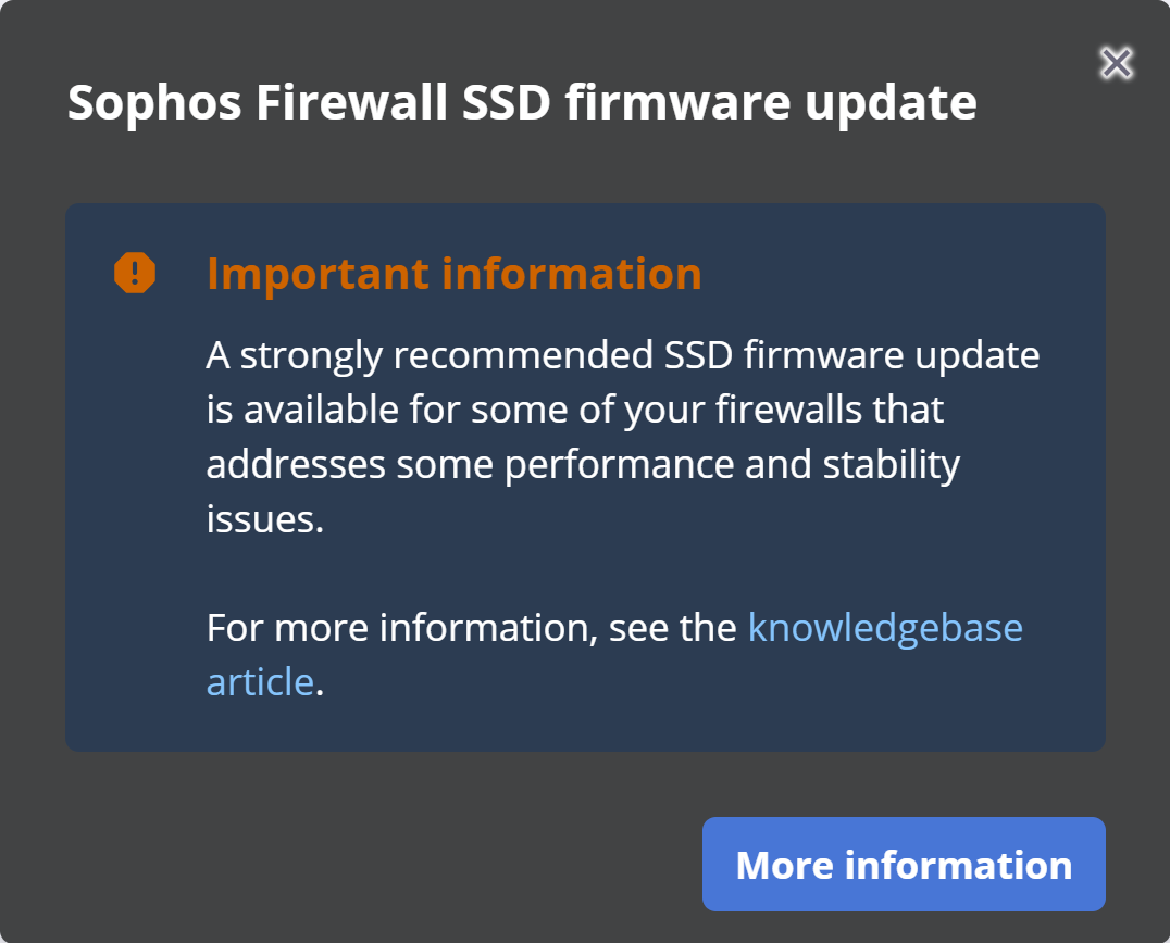 Sophos Firewall: Strongly recommended SSD firmware upgrade for a subset ...