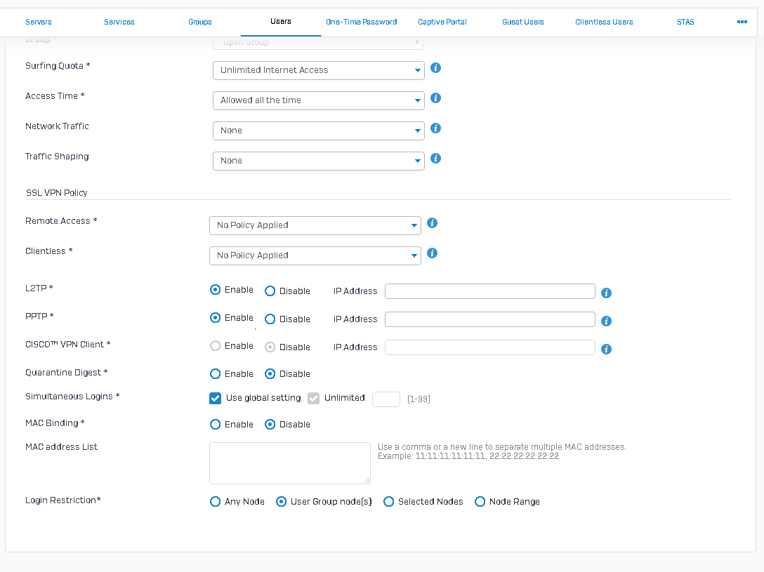 Sophos Firewall: Configure RADIUS authentication for PPTP and L2TP VPN