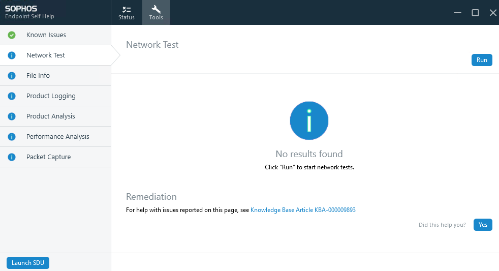 Sophos Endpoint Self Help: Network Test (For devices on Core Agent 2024 ...