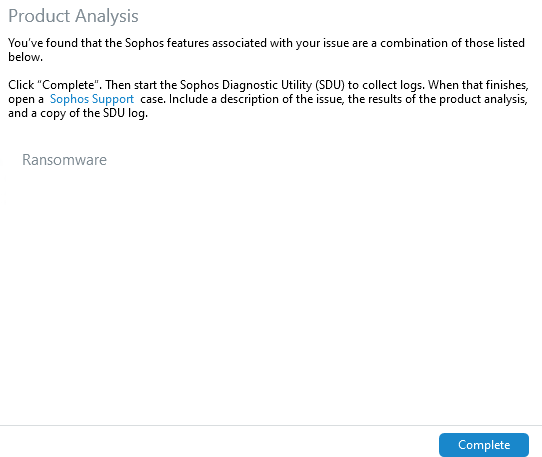 Sophos Endpoint Self Help: Product Analysis (For devices on Core Agent ...