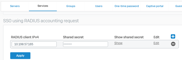 Sophos Firewall: Configure SSO for APX WiFi users authenticated via Radius server