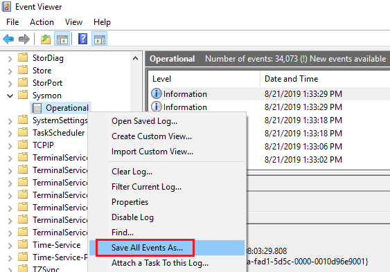 Install and use Sysmon for malware investigation