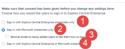 Sophos Central Admin: Self Service Federation Setting - FAQ
